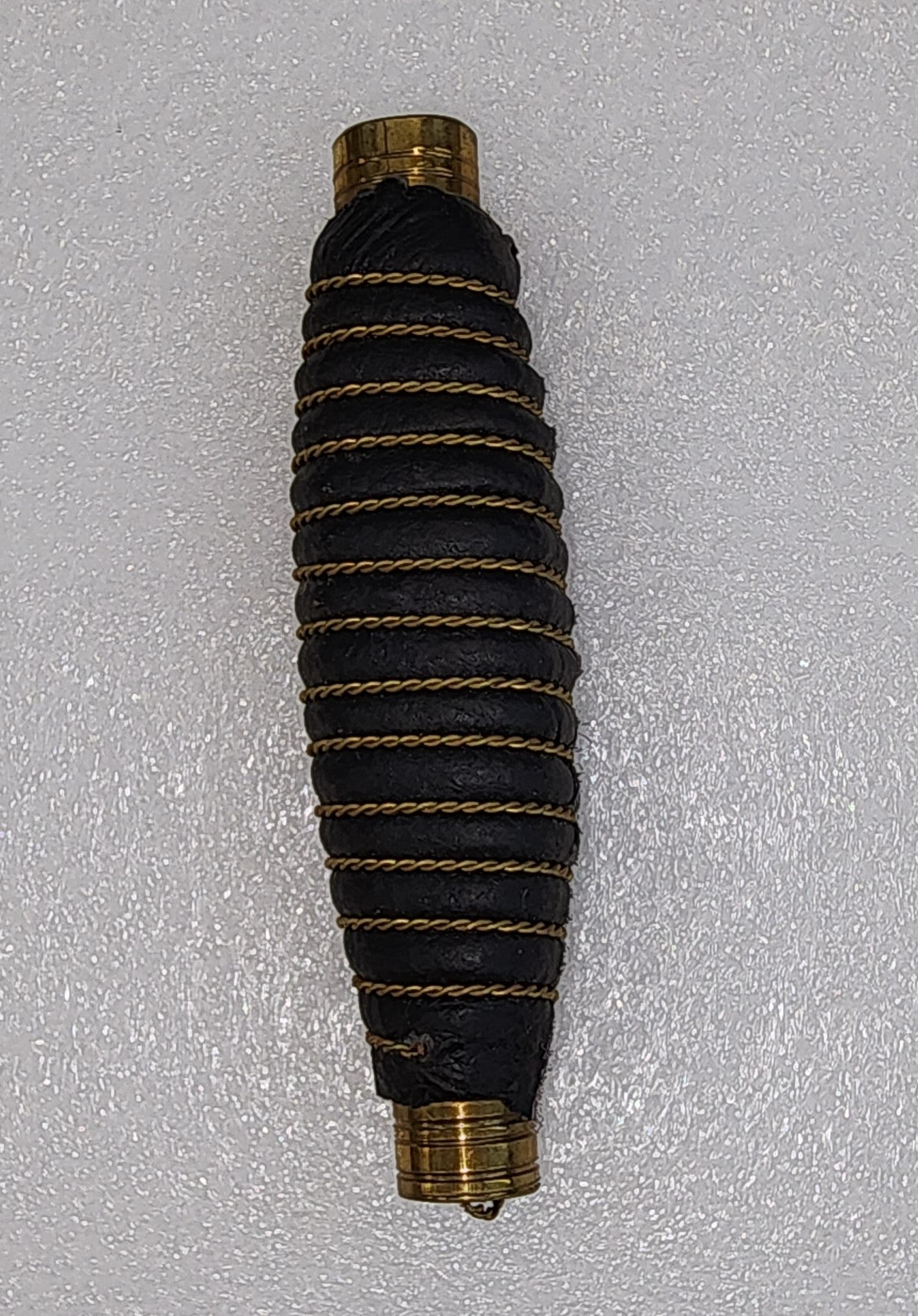 Brass Wire over black Leather Wrapped Wood Core Grip 4.5" (1) | Zen ...